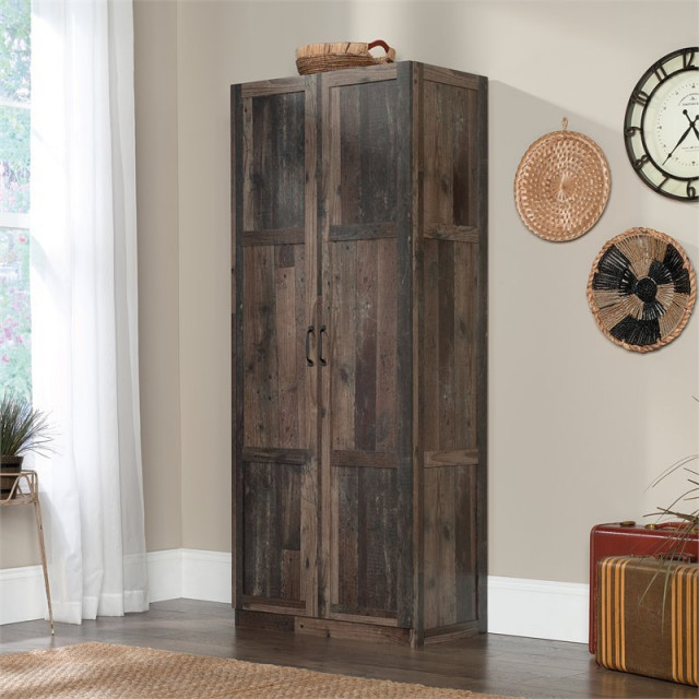 Sauder Select Engineered Wood 2 Door Storage Cabinet in Reclaimed Pine ...