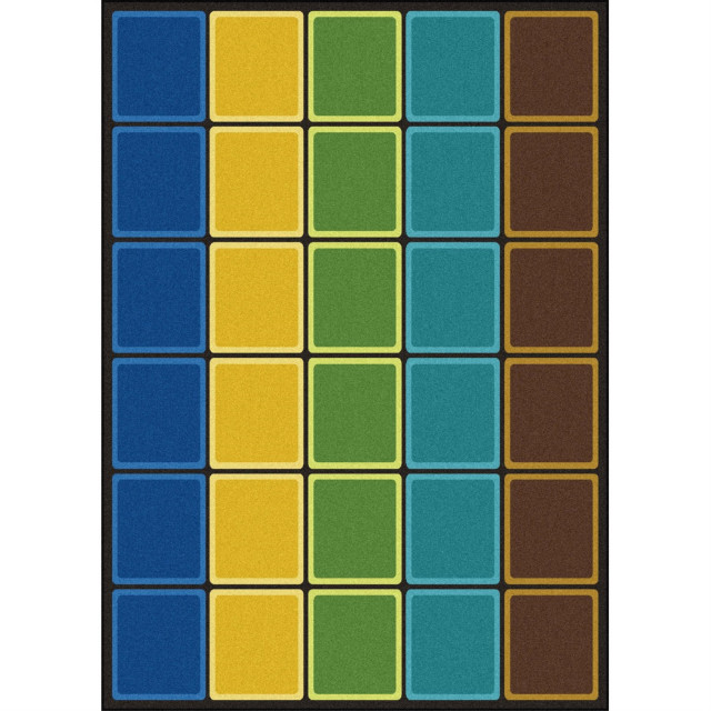 Blocks Abound 7'8" x 10'9" area rug in color Earthtone - Contemporary ...