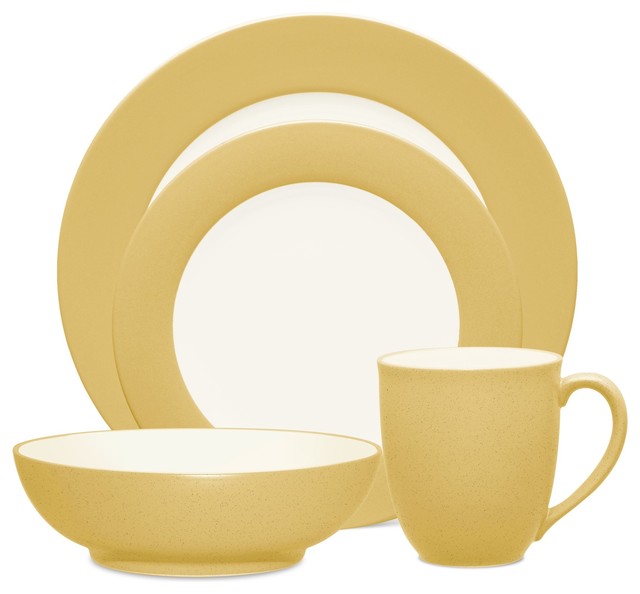 Noritake Colorwave Mustard Rim 32Pc Dinnerware Set, Service for 8 ...