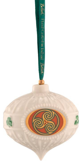Belleek Triskelion Celtic Bauble Ornament - Traditional - Christmas ...