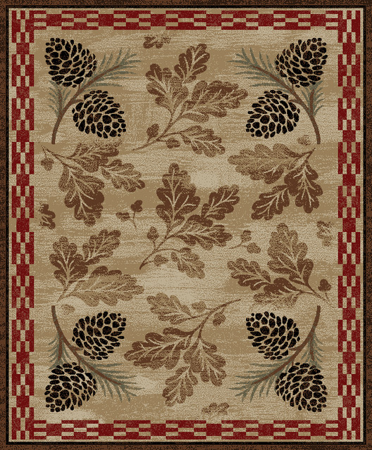 Hearthside Edgemont Pine Cone Beige Area Rug, 7'10"x9'10" - Rustic ...
