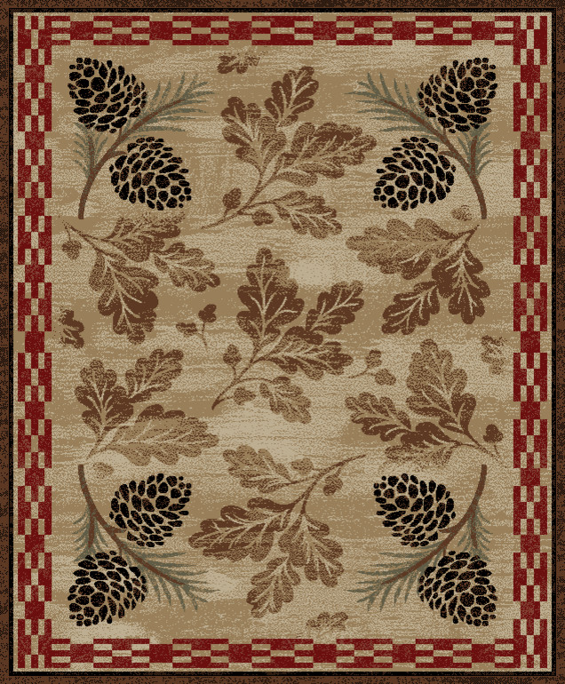 Hearthside Edgemont Pine Cone Beige Area Rug, 7'10"x9'10" - Rustic ...
