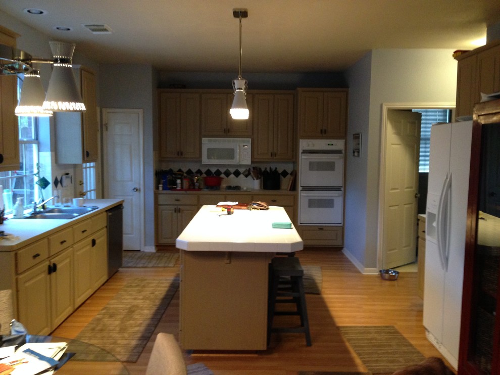 Gutted kitchen and went modern.