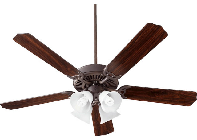 Quorum Capri V 4 Ceiling Fan, Oiled Bronze/Satin Opal - Traditional ...