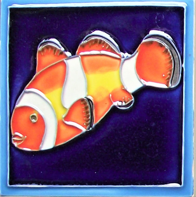 3x3" Clown Fish Ceramic Tile Magnet - Beach Style - Desk Accessories ...