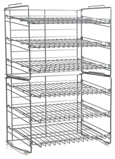Atlantic 6-Tier Double Can Rack Wire Organizer for Pantry in Silver ...