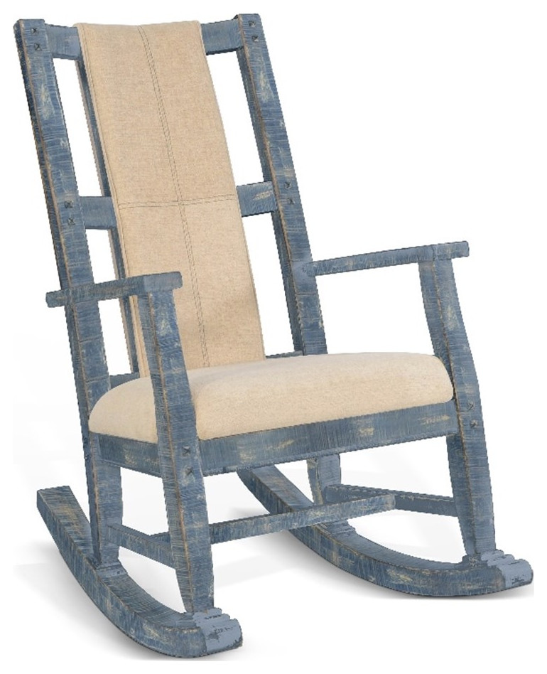 Sunny Designs Savannah Farmhouse Mahogany Wood Rocking Chair in Dark ...