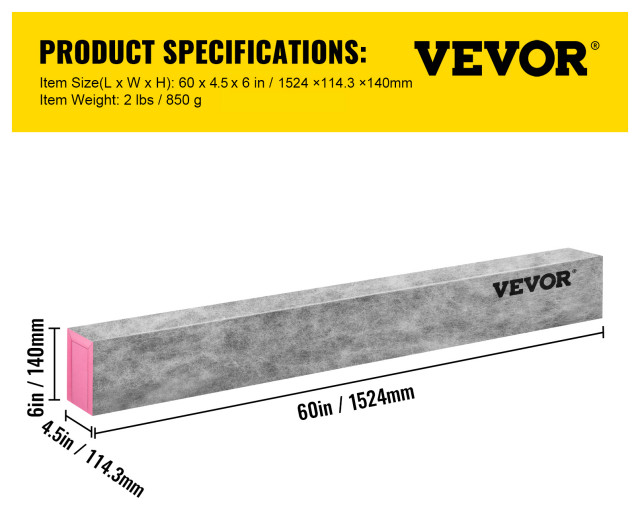 VEVOR Shower Curb Waterproof Foam Curb 60'' x 4.5'' x 6'' XPS Cuttable ...