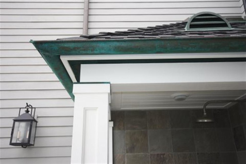 Half-Round Copper Rain Gutters in Malibu - Mediterranean - Los Angeles ...