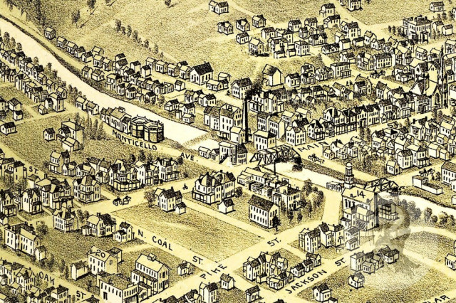 Old Map of Clarksburg West Virginia 1898, Vintage Map Art Print, 18"x24 ...