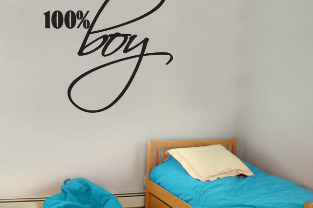 100% Boy Vinyl Wall Decal b002100boyvii8, 10 in. - Contemporary - Wall ...