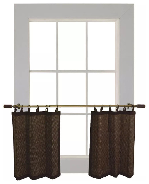 Versailles Bamboo Ring Top Sheer Tier, 48"x24" Espresso - Transitional ...