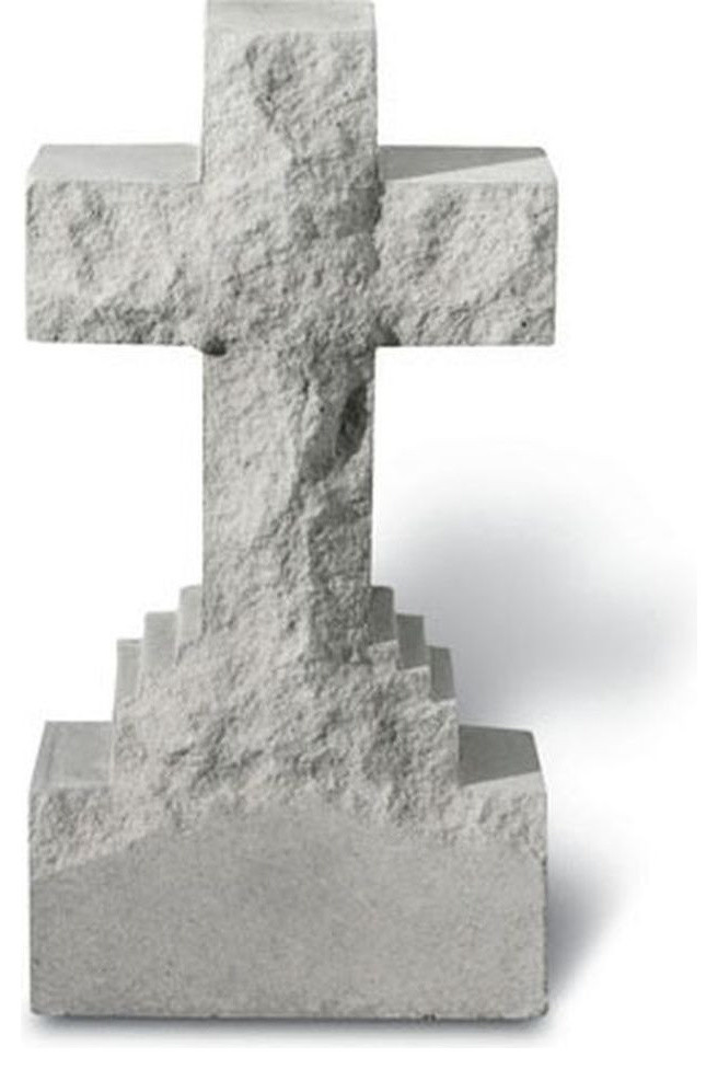15" Cross On Base Memorial Garden Cross - Contemporary - Garden Statues ...