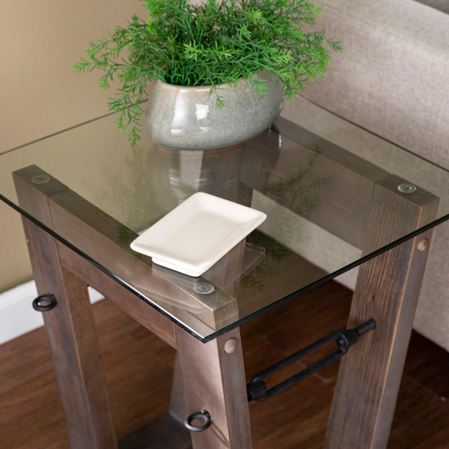 Kian Reclaimed Wood End Table - Industrial - Side Tables And End Tables ...