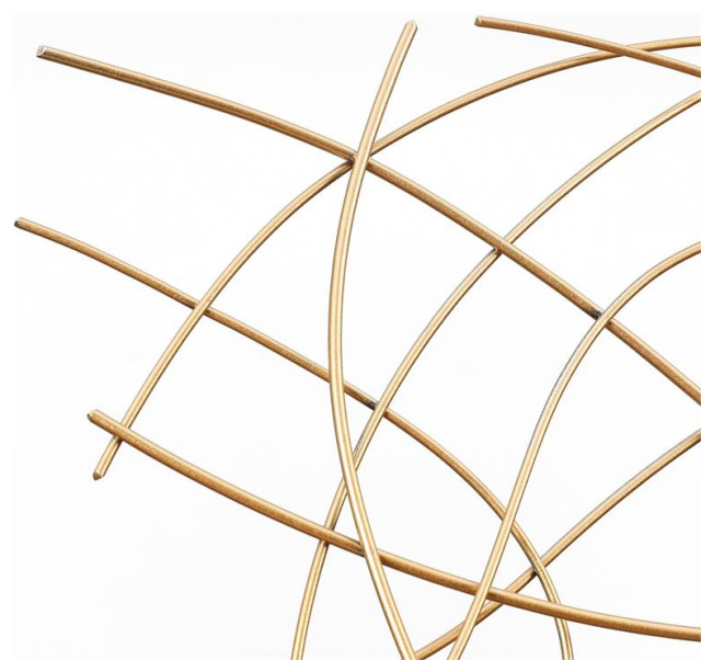 LuxenHome Set of 2 Gold Abstract Square Metal Wall Decor - Contemporary ...