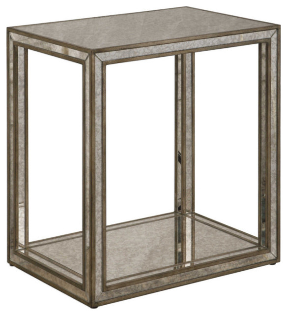Uttermost Julie Mirrored End Table - Contemporary - Side Tables And End ...