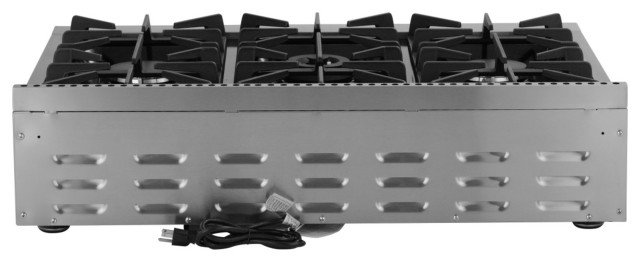 Thor Kitchen HRT3618ULP Liquid Propane 36"W Built-In Gas Rangetop ...