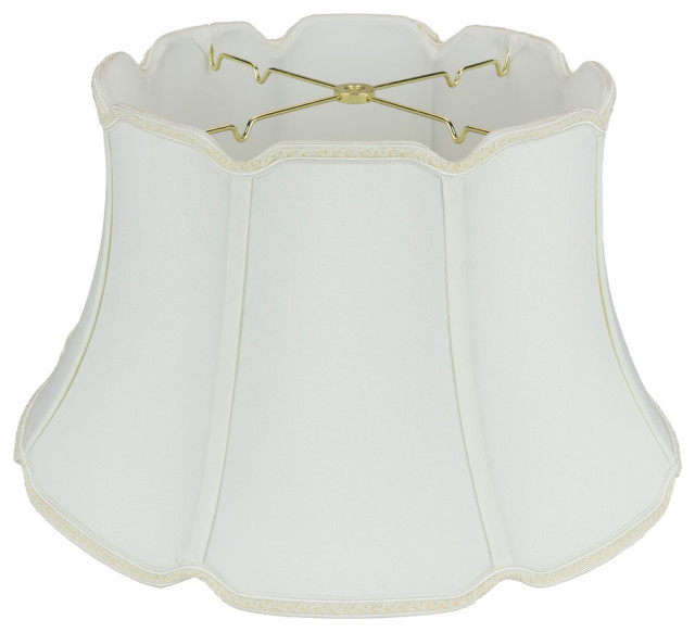 Shantung V Notch Floor Lamp Shade, Piping, 17 - Traditional - Lamp ...