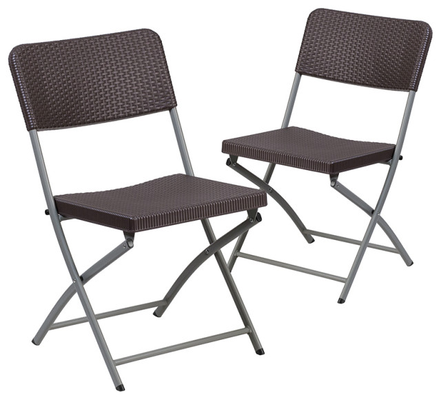 Brown Rattan Plastic Chair - Tropical - Outdoor Folding Chairs - by ...