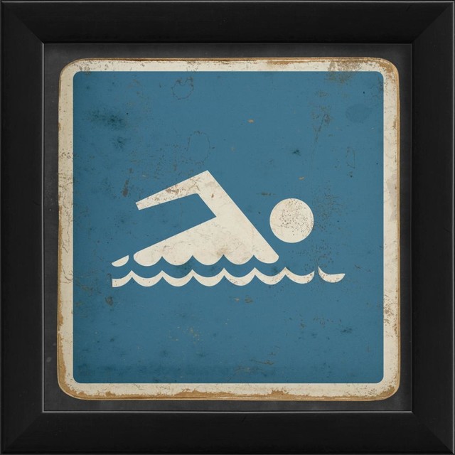 Swimming Sign Framed Artwork - Beach Style - Prints And Posters - by ...