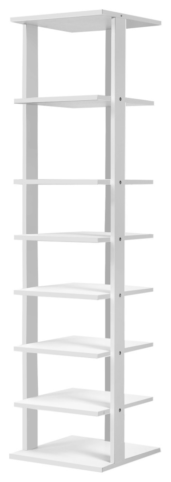 White Wood Shoe Rack for Entryway - Transitional - Shoe Storage - by ...