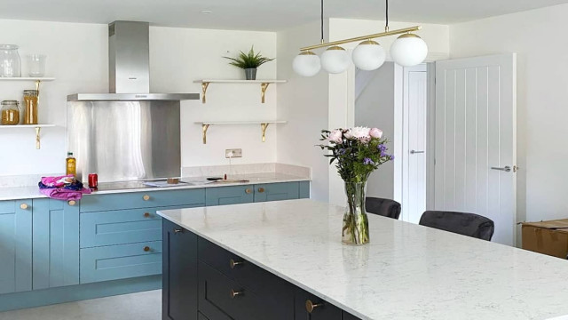 A classic kitchen island for returning customers Chris and Katie ...