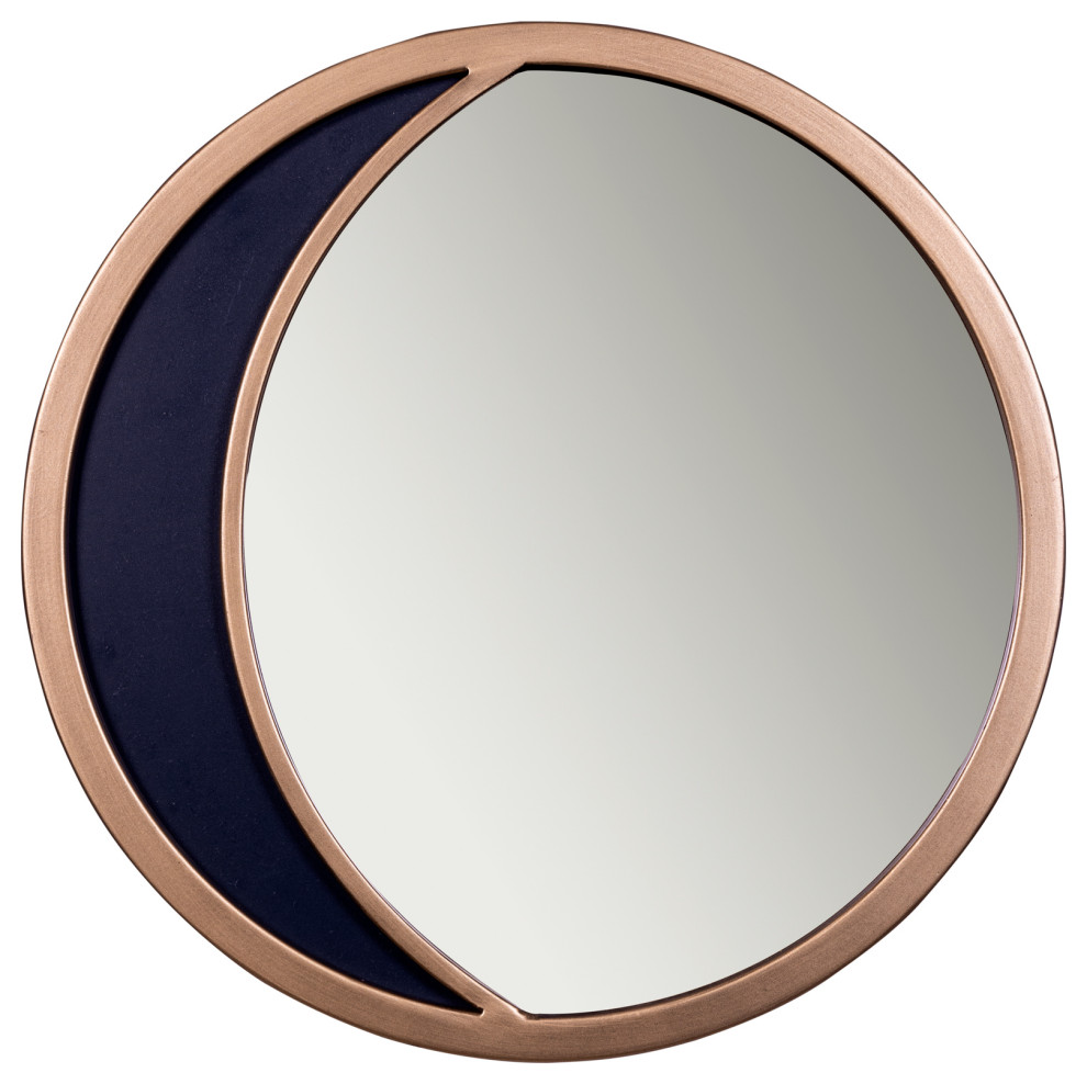 Stratton Home Decor Boho Round Gold Wall Mirror With Moon Accent ...