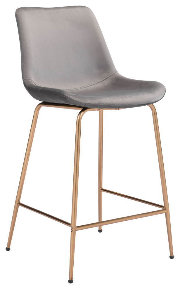Tony Counter Chair Gray & Gold - Modern - Bar Stools And Counter Stools ...