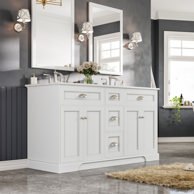 Eviva Epic 60" Transitional Modern White Bathroom Vanity - Transitional ...