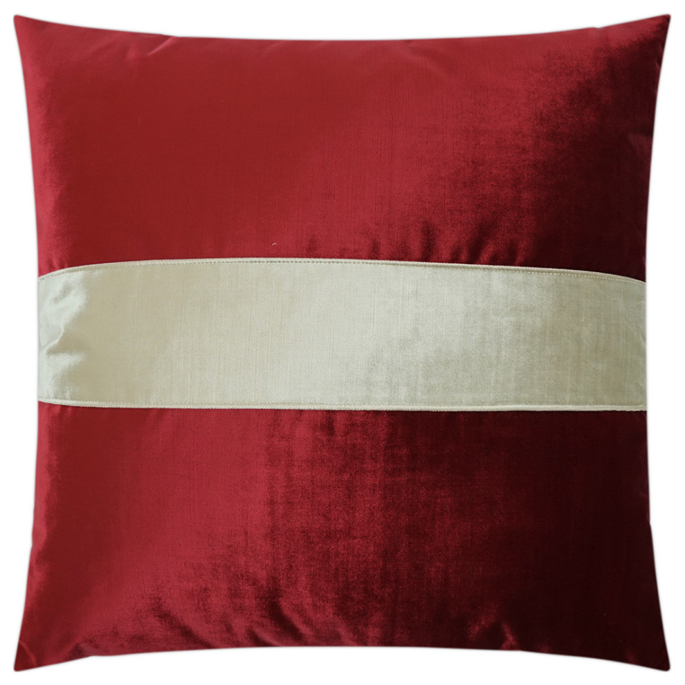 Iridescence Band Pillow - Ruby, 24" x 24" - Contemporary - Decorative ...