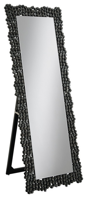 Benzara BM282016 Classic Portrait Floor Mirror, Rhinestone Inlay ...