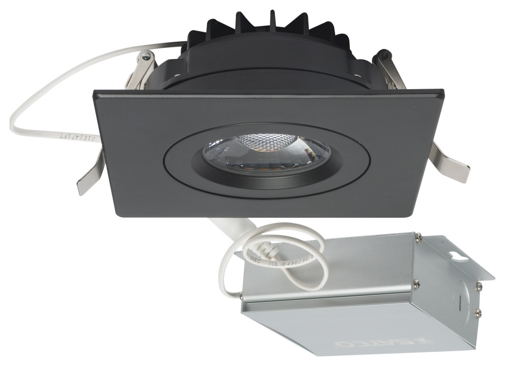 12 Watt LED Downlight - Gimbaled - 4 in. - 120 Volt - Square - Remote ...