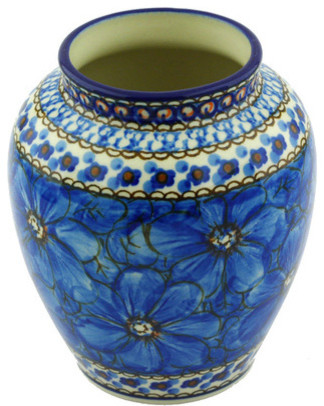 Polish Pottery 5" Stoneware Vase Hand-Decorated Design - Mediterranean ...