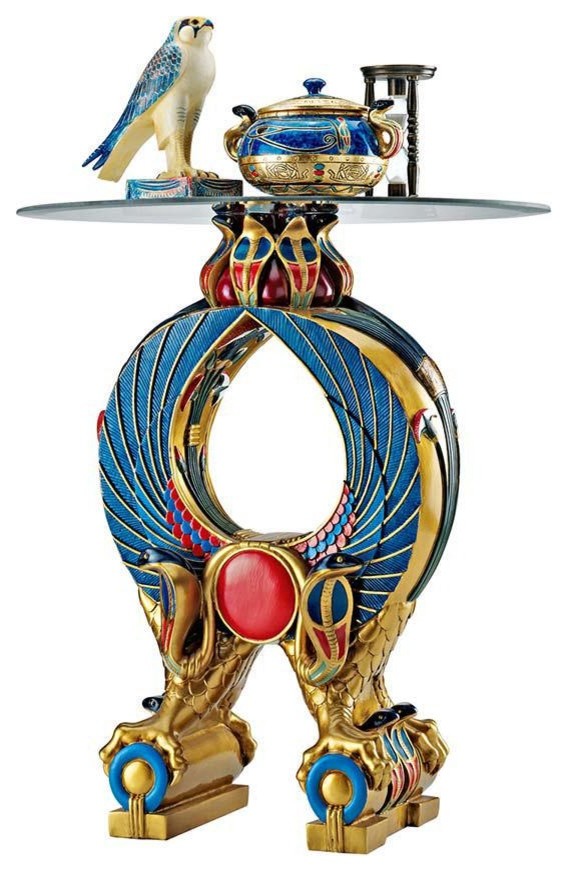 Inspiring Wings of Horus Egyptian Altar Side Table - Traditional - Side ...