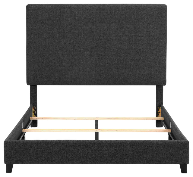 Legends Home Queen Size Charcoal Grey Upholstered Platform Bed ...