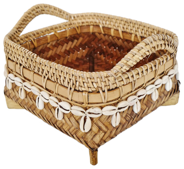 Bamboo and Cowry Basket Small - Tropical - Baskets - by Design Mix ...