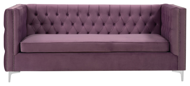 Acme Transitional Sectional Sofa With Lavender Velvet Finish 55500 ...