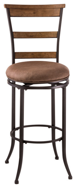 Hillsdale Charleston Swivel Ladder Back Counter Height Stool, Barstool ...