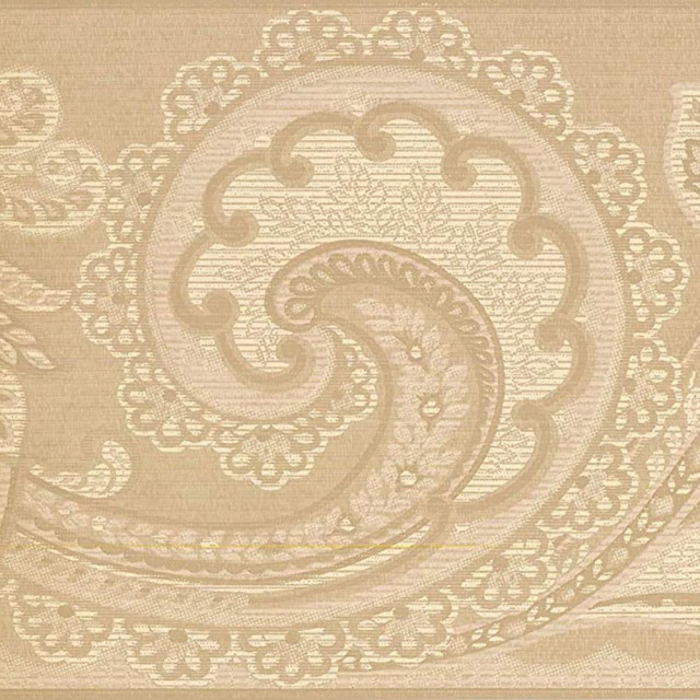Elegant Wallpaper Border Leaves Circles Gold White 9.125"x15 ...