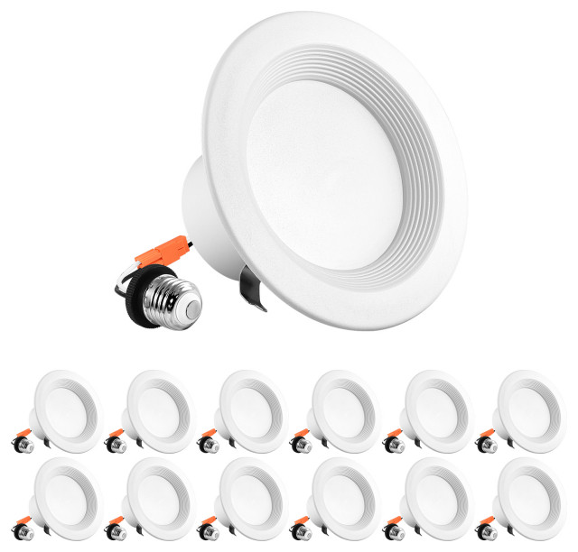 4" LED Recessed Can Light 10W 5 Color Options Dimmable Baffle Trim 12 ...