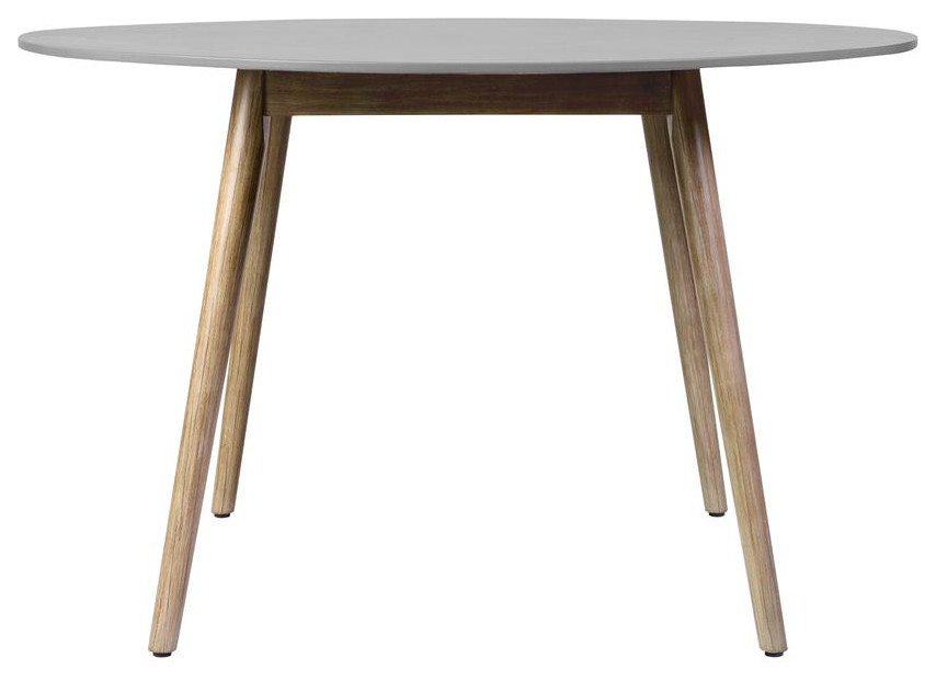 Sydney Outdoor Patio Round Dining Table in Light Eucalyptus and Grey ...