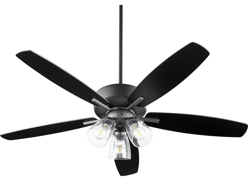 Quorum Breeze 52" Noir Ceiling Fan With Reversible Matte Black/Walnut ...