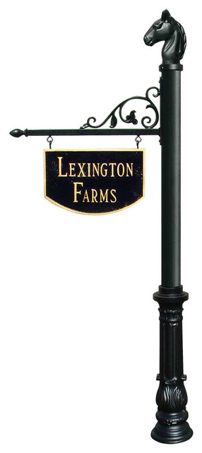 Large Hanging Ranch Sign With Post, Decorative Ornate Base and ...