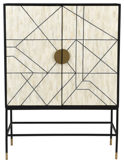 40 Inch Cabinet Multicolor Art Deco Moe's Home - Transitional - Pantry ...