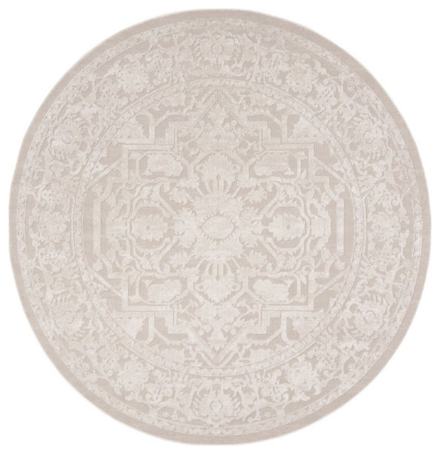 Safavieh Reflection 4' x 6' Rug in Cream and Ivory, 6'7" Round ...
