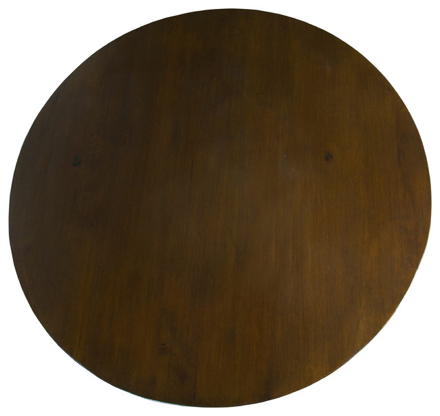 Scheffield Round End Table, Distressed Brown - Transitional - Side ...