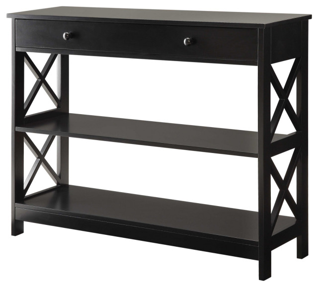 Oxford 1 Drawer Console Table With Shelves - Transitional - Console ...
