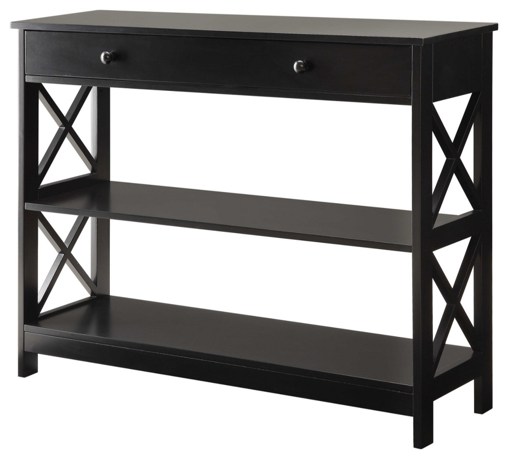 Oxford 1 Drawer Console Table With Shelves - Transitional - Console ...