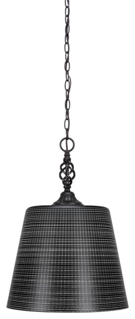 Elegante 1-Light Pendant, Matte Black/Black Matrix - Traditional ...