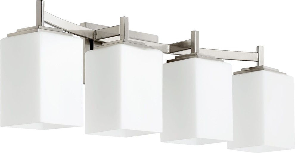 Quorum Delta 4-Light Vanity, Satin Nickel - Transitional - Bathroom ...